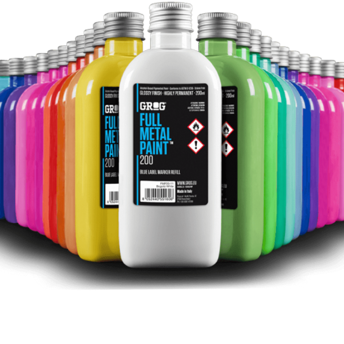 Grog Full Metal Paint Refill 200ml - Burning Chrome | Playstate Supply